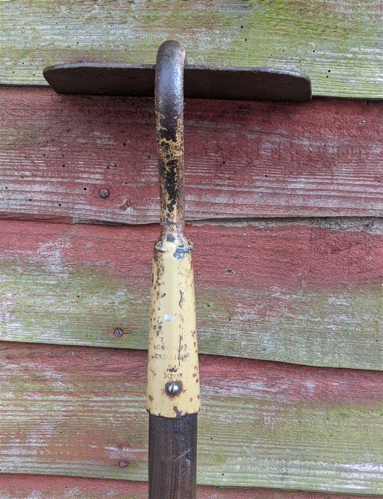 Vintage Gardening Tool Long Pine Handled Swan Neck Draw Hoe Made in ...
