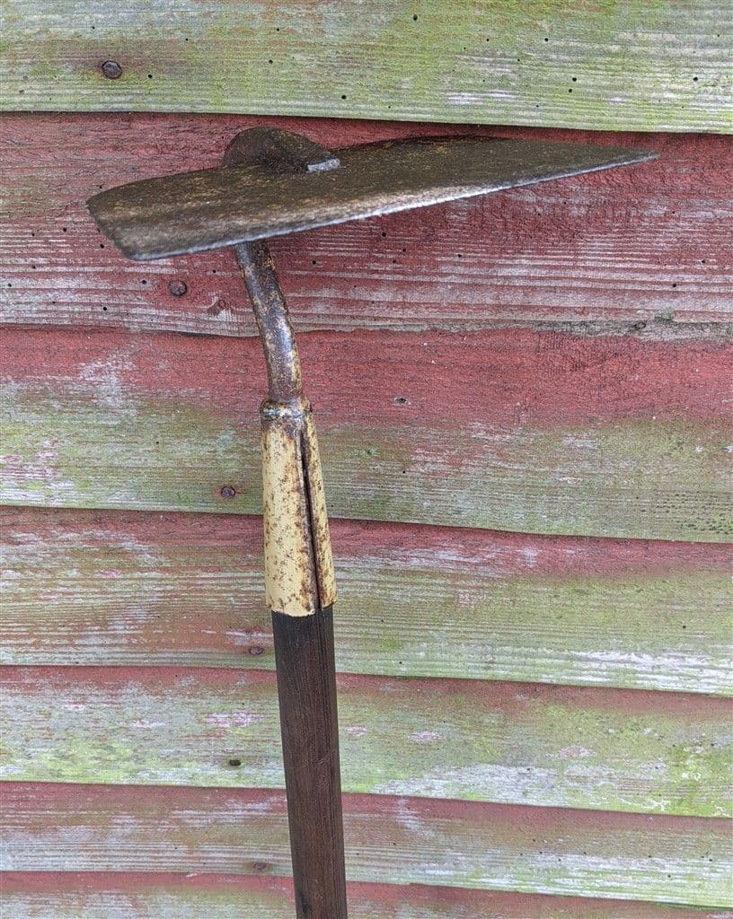 Vintage Gardening Tool Long Pine Handled Swan Neck Draw Hoe Made in ...