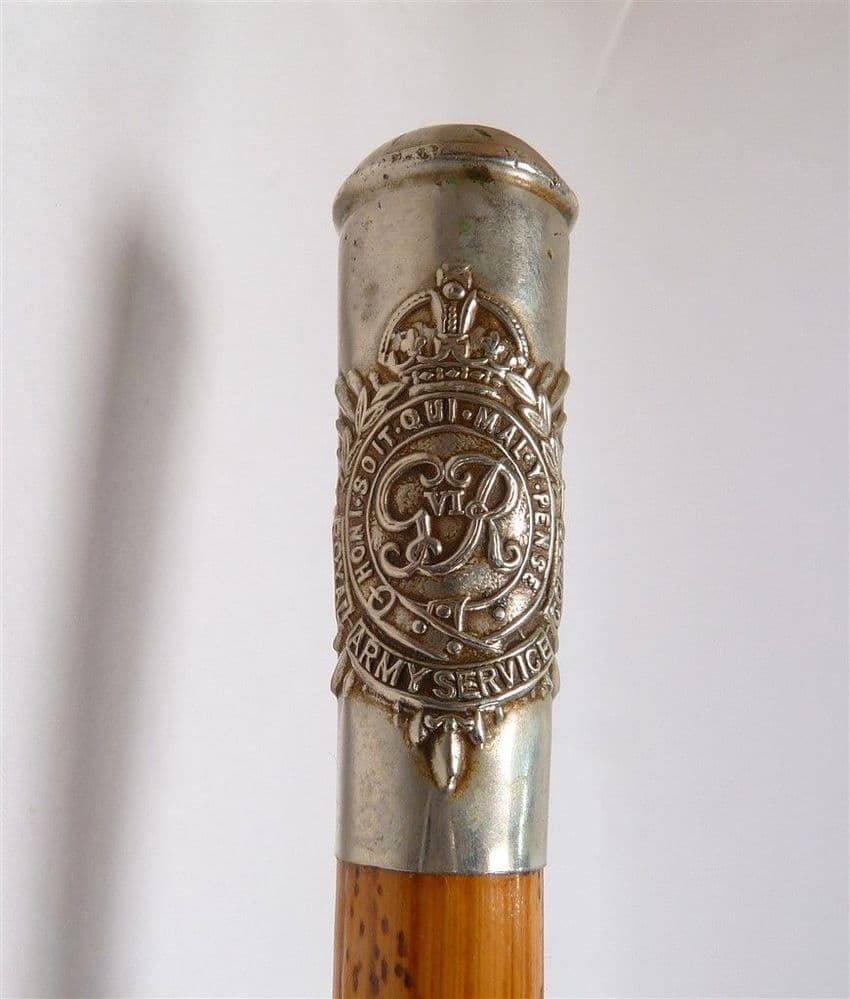 Vintage George VI Royal Army Service Corps Bamboo Swagger Stick WW2 ...
