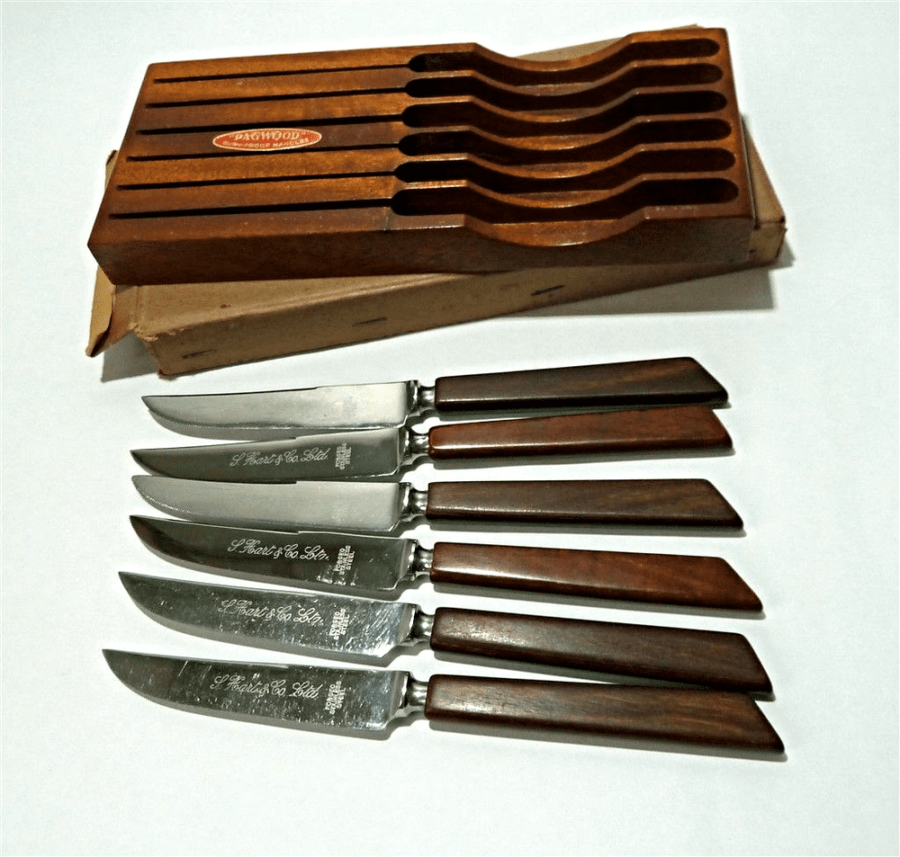 Vintage Kitchen Hart & Co Sheffield England Grill Dinner Knives Knife ...