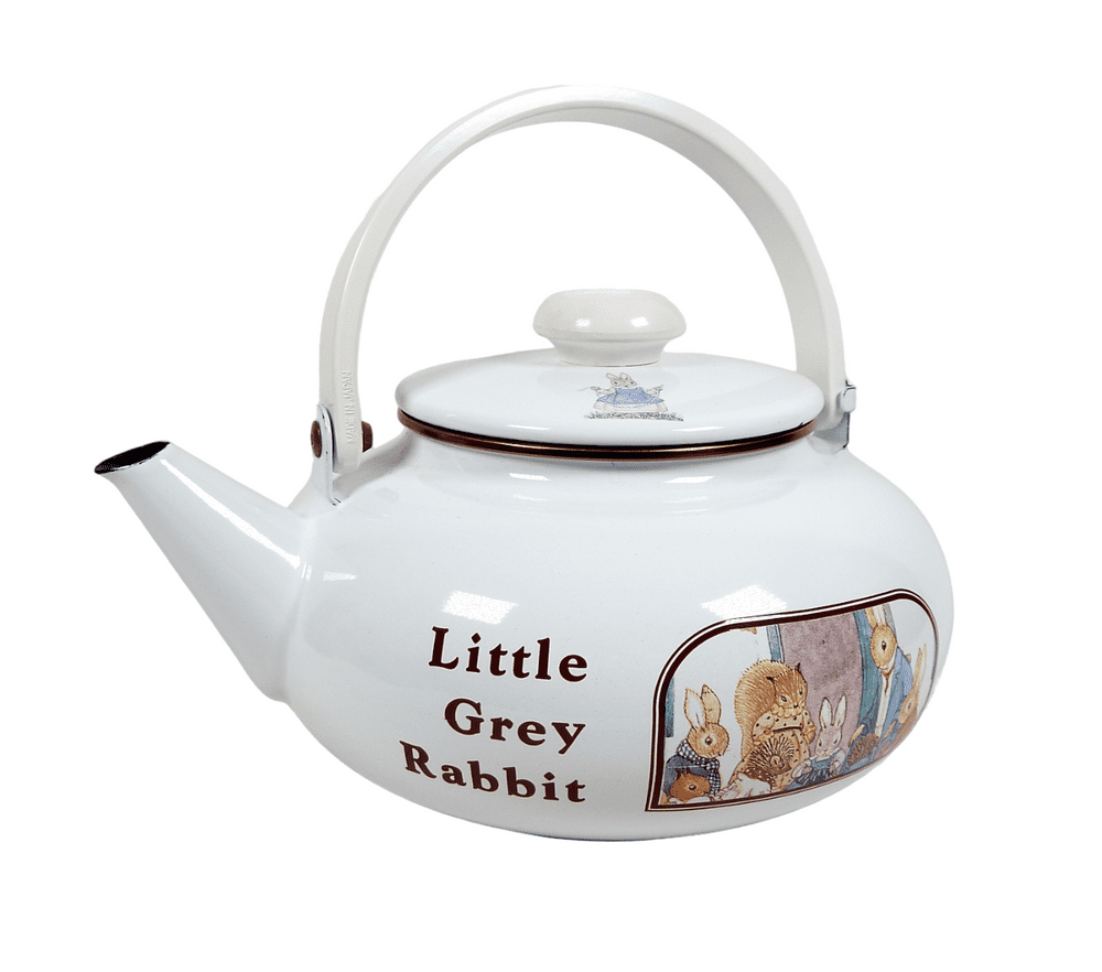 Vintage Kitchen Japanese Enamel Little Grey Rabbit Stove Top Kettle ...