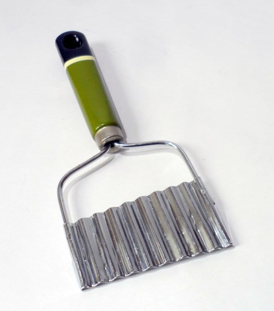 Vintage Kitchen Utensil Tool Nutbrown Stainless Steel Crinkle Cutter ...