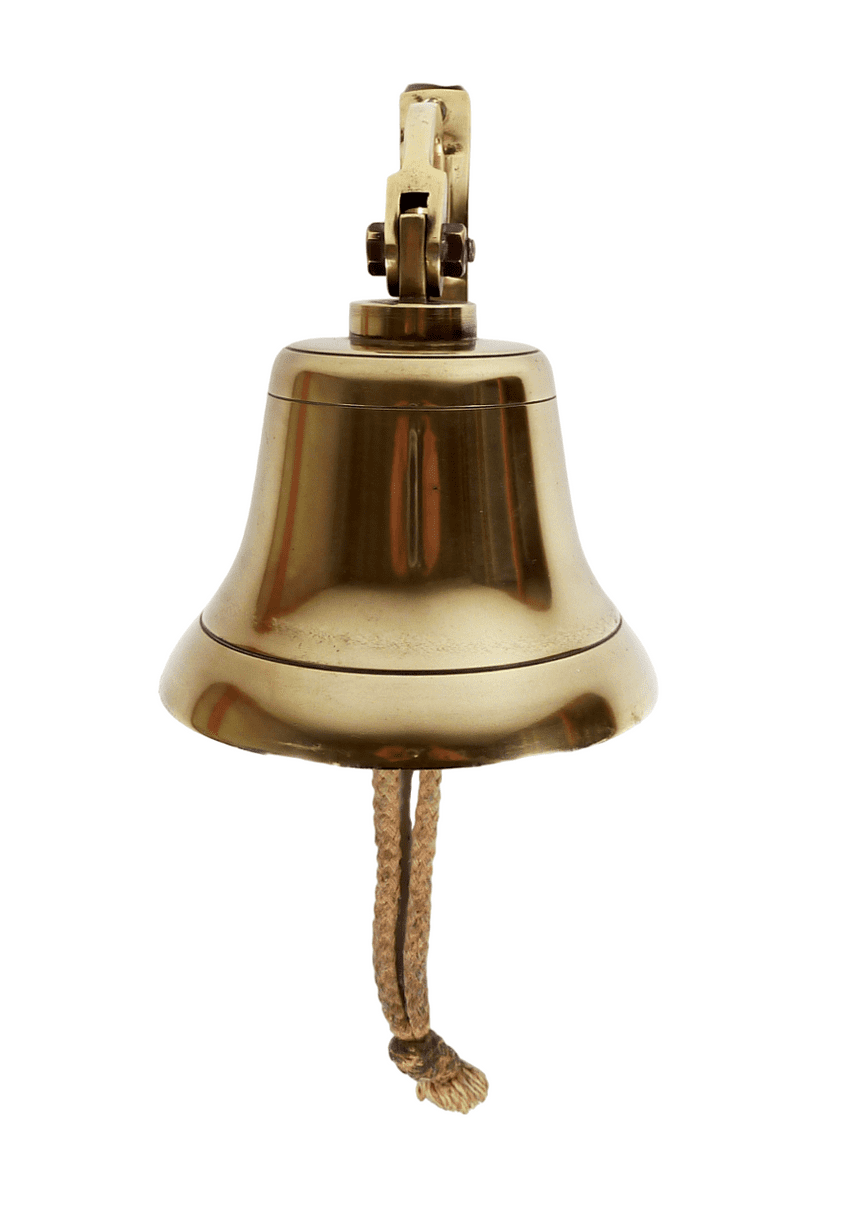 Vintage Large Heavy English Brass Time Bell Bar Pub Boat Ship Farm Door ...