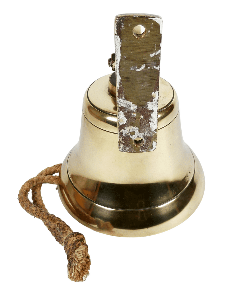 Vintage Large Heavy English Brass Time Bell Bar Pub Boat Ship Farm Door ...