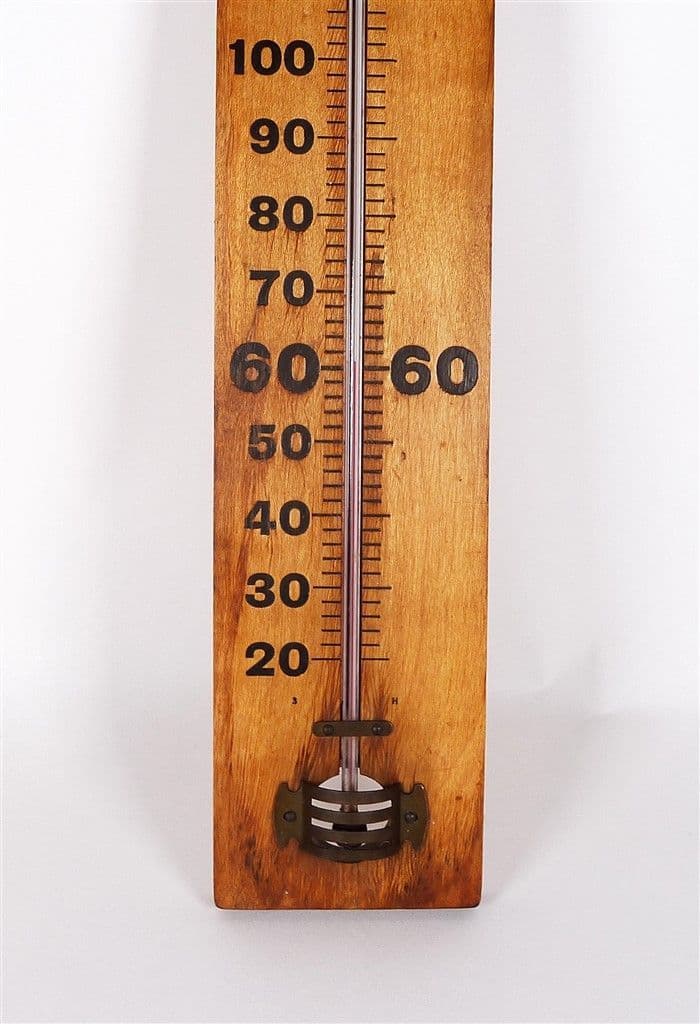 Vintage Large Wooden Factory Fahrenheit Thermometer Wood FWO Factories ...