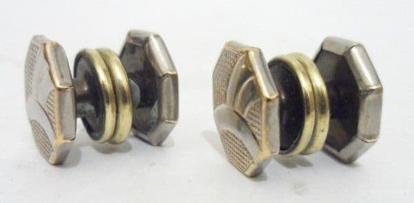 Vintage Lion Brand Snap Cufflinks Cuff Links Art Deco Geometric Design ...
