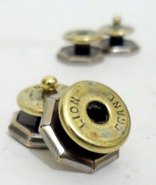 Vintage Lion Brand Snap Cufflinks Cuff Links Art Deco Geometric Design ...