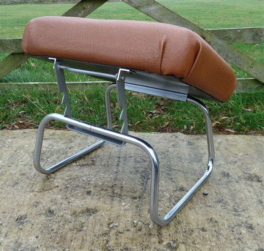 Vintage Mid Century Vinyl Tubular Chrome Adjustable Foot Stool A Relax ...