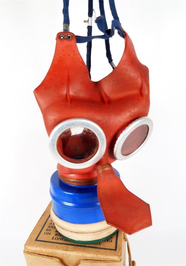 Vintage Military Boxed 1938 WW2 British Civilian Small Childs Gas Mask ...