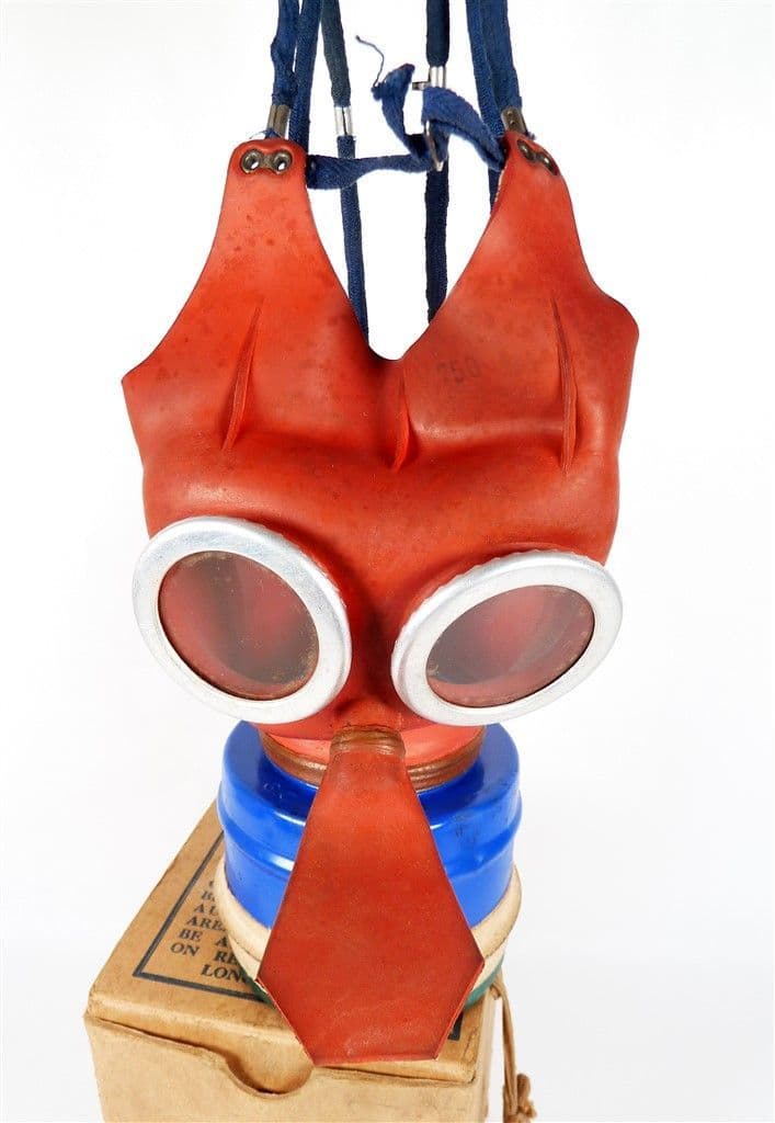 Vintage Military Boxed 1938 WW2 British Civilian Small Childs Gas Mask ...