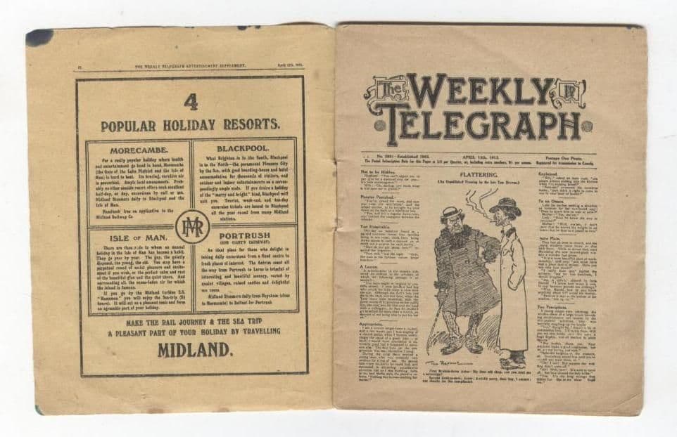 Vintage Miniature Newspaper The Weekly Telegraph Sheffield Circa 1913 ...