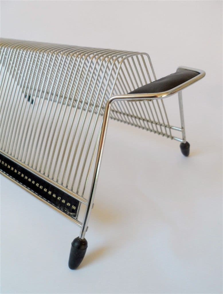 Vintage Retro Chrome Plate Wirework Vinyl Record Rack Holder Padded ...