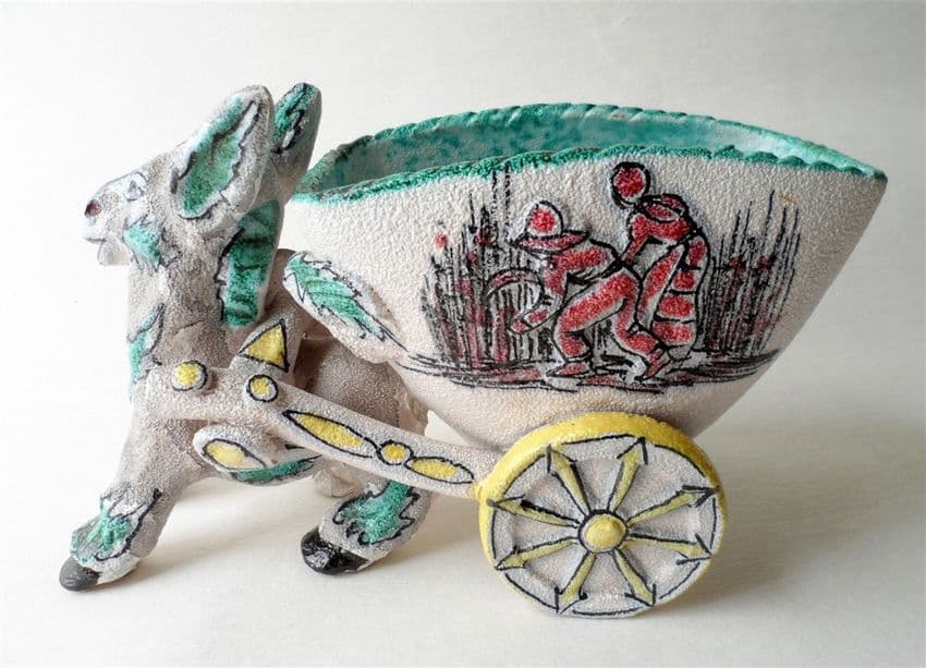 Vintage Signed Handmade Mid Century Italian Art Pottery Large Donkey ...