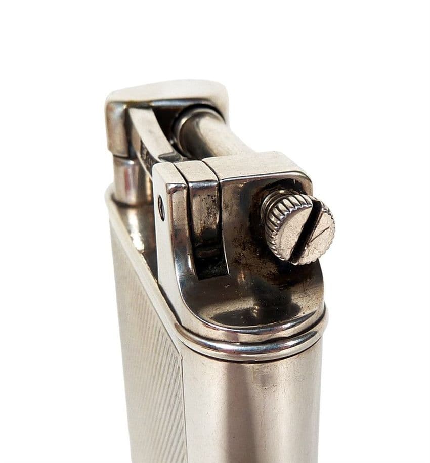 Vintage Smoking Dunhill Silver Plated Tall Slim Lever Arm Table Lighter ...