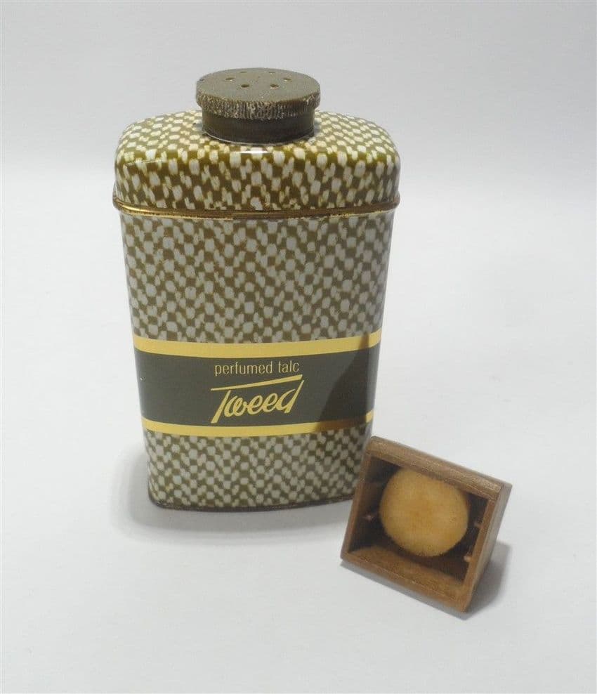 Vintage Tin Lentheric London Tweed Perfumed Talcum Talc Powder 84g gram ...