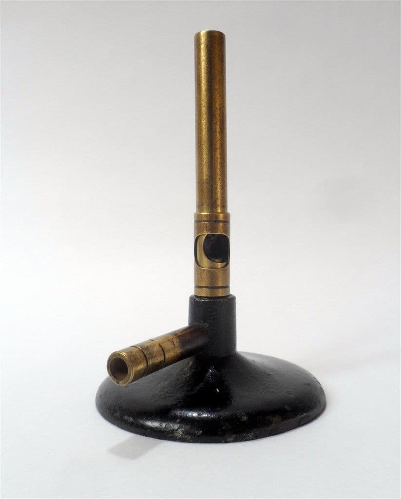 Vintage Tool Old School Cast Iron & Brass Bunsen Burner Laboratory ...