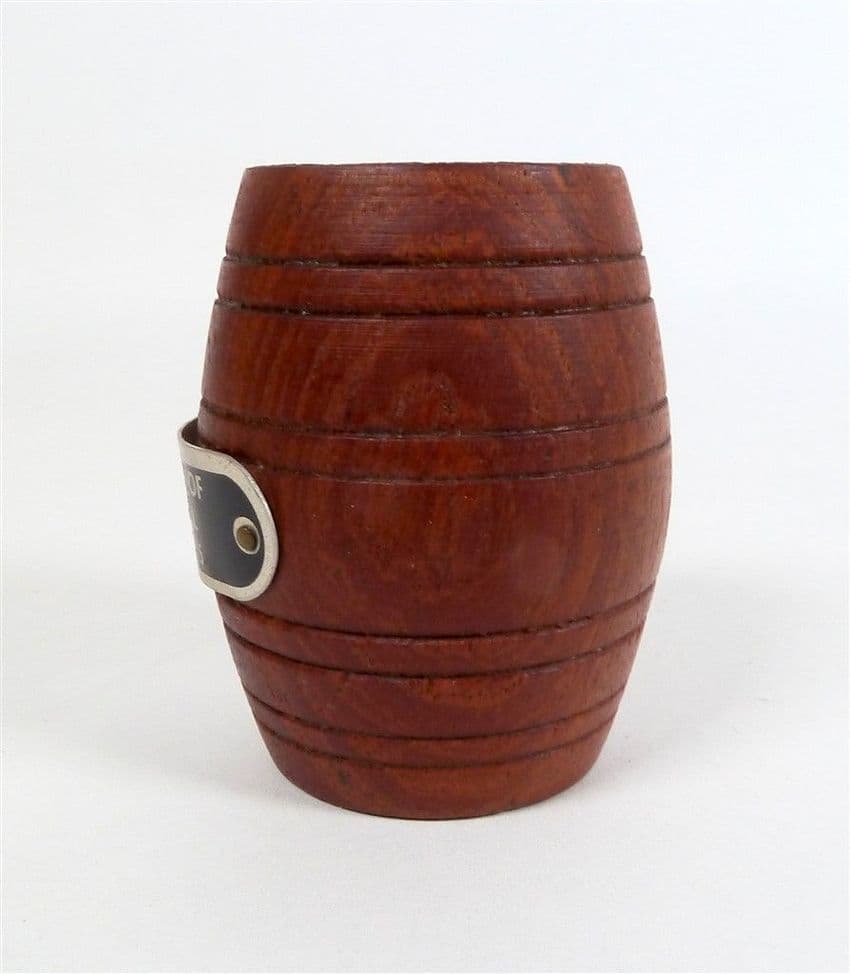 Vintage Treen HMS Wellesley 1815 Cornwall Teak Match Vesta Barrel 1950s ...