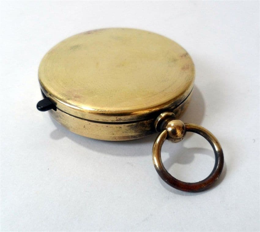 Vintage West German Brass Watch Fob Compass Albert Chain Needle Lock ...
