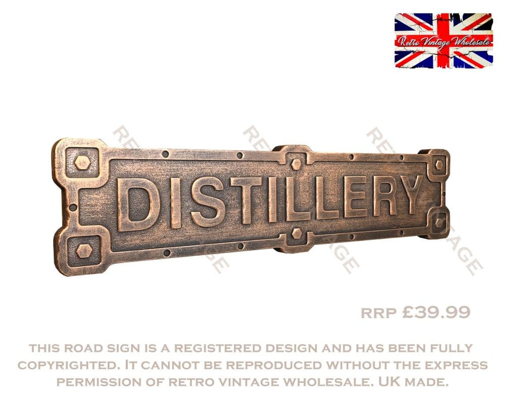 Distillery Industrial Metal Effect Road Sign