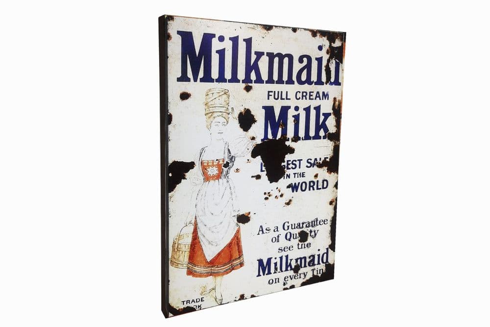Milkmaid Real Rusty Metal Sign 40cm x 30cm