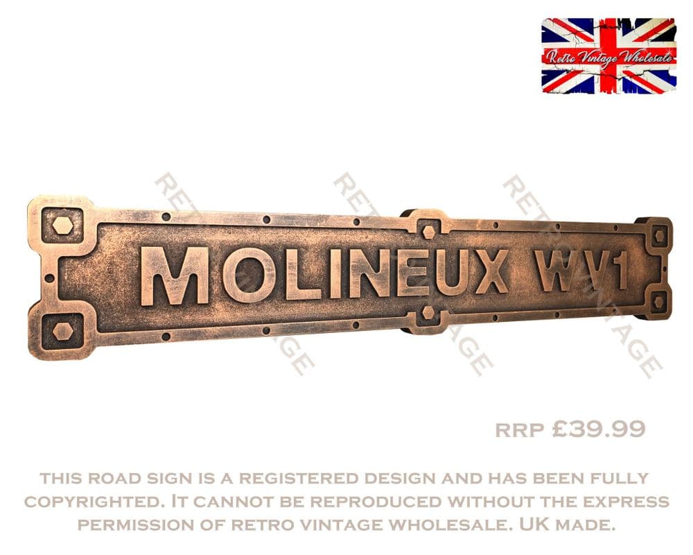 Molineux WV1 Industrial Metal Effect Road Sign