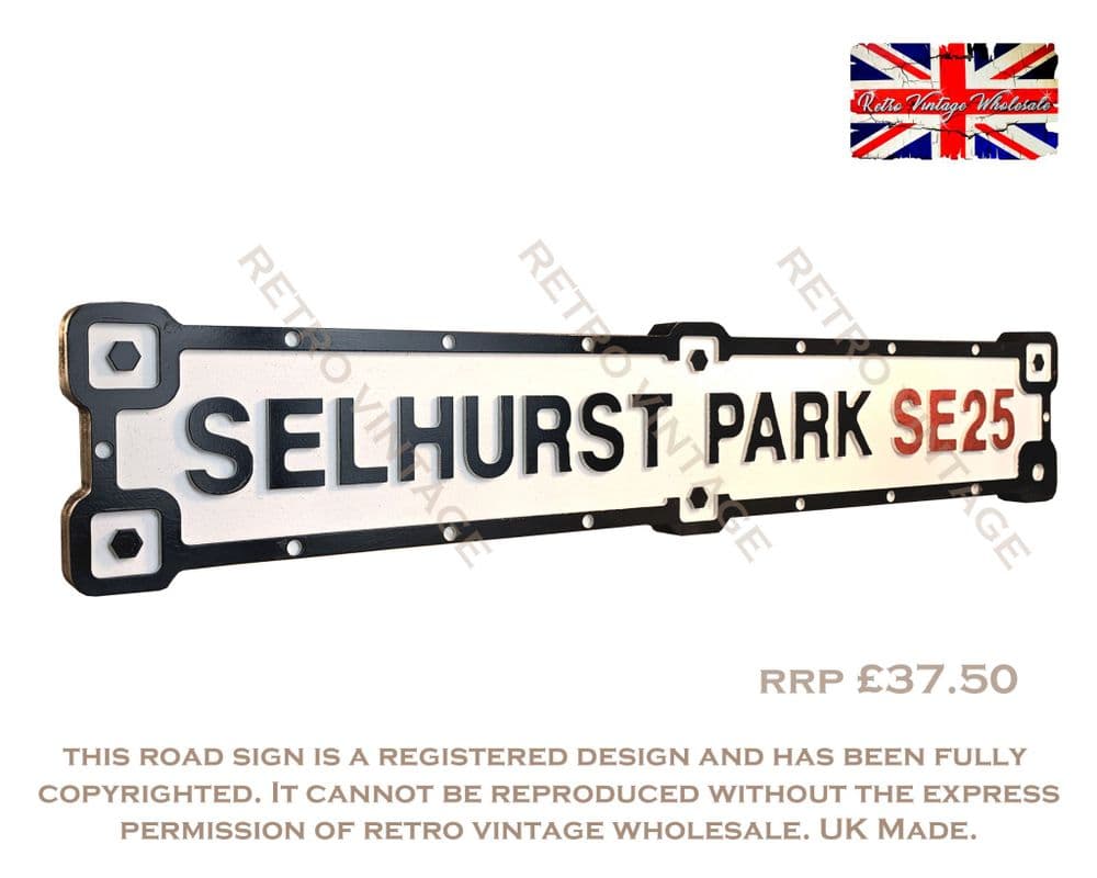 Selhurst Park SE25 Industrial White Road Sign
