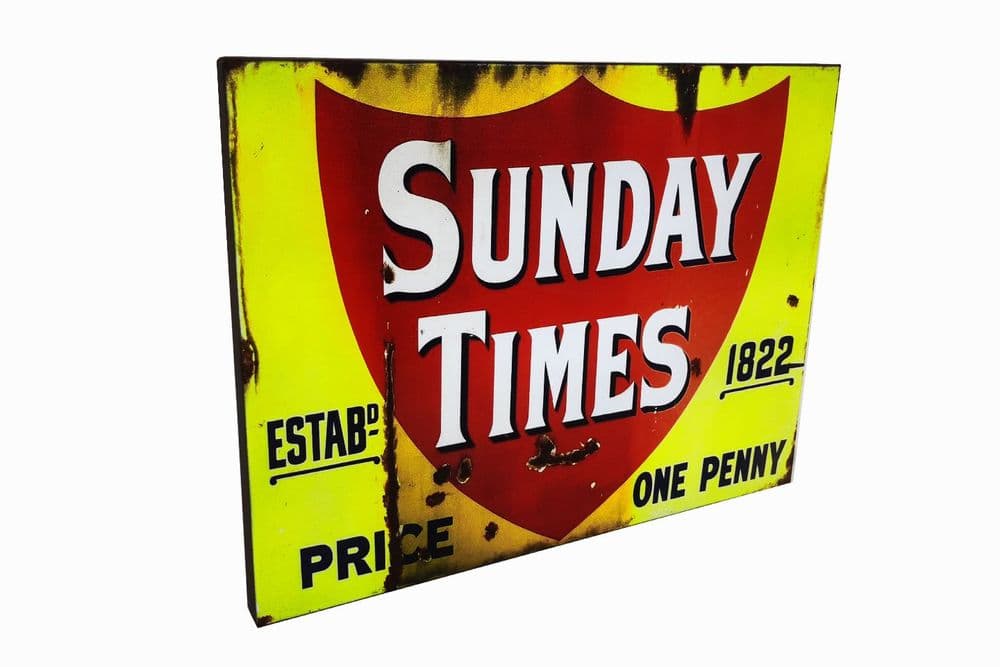Sunday times Real Rusty Metal Sign 40cm x 30cm