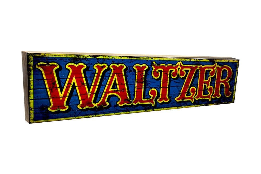 Waltzer Aged Wooden Sign 50cm x12cm