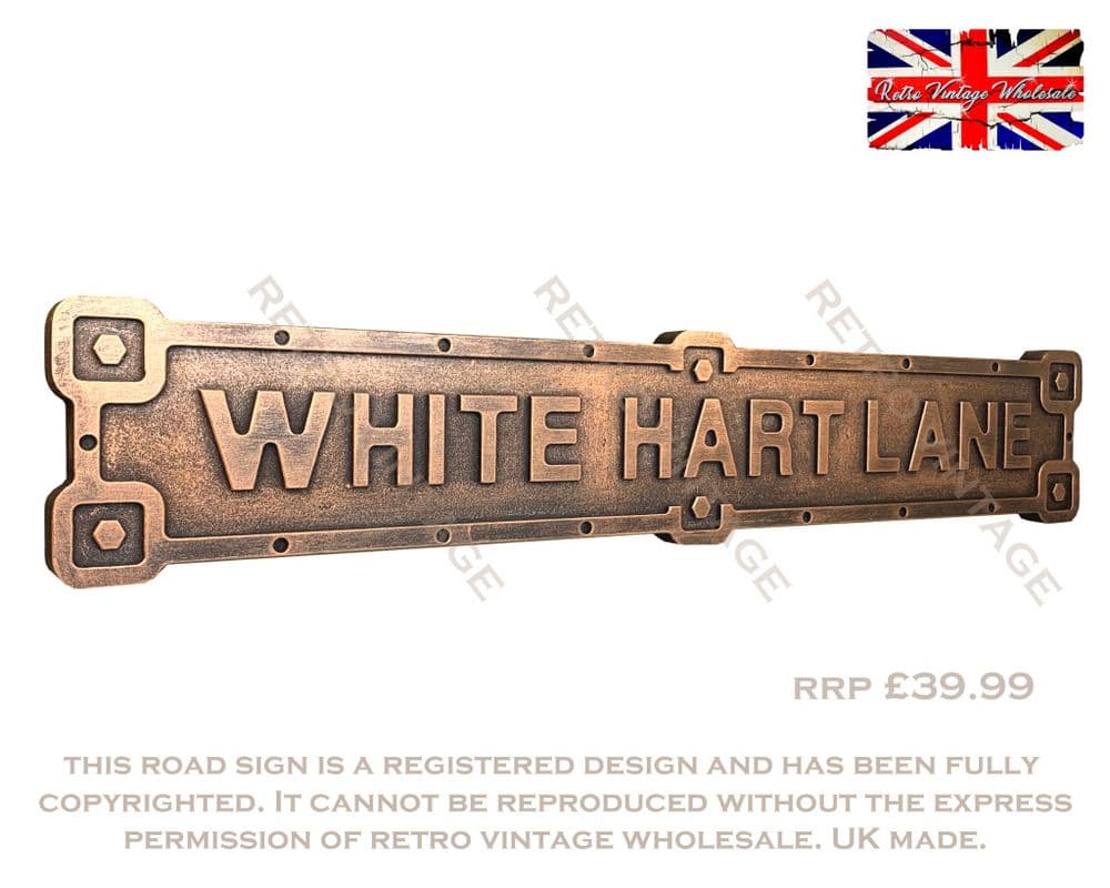 White Hart Lane Industrial Metal Effect Road Sign