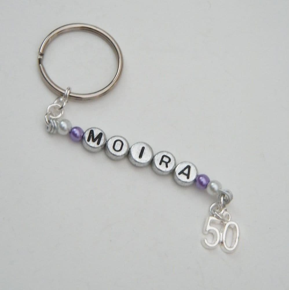 50th Birthday Personalised Keyring