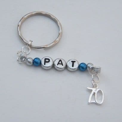 70th Birthday Personalised Keyring