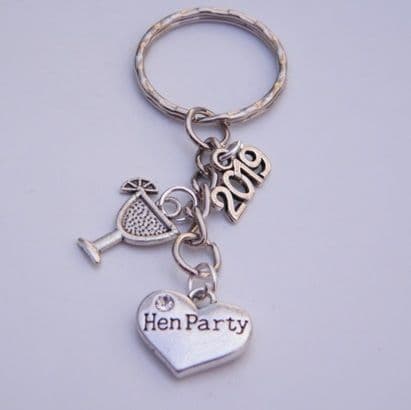 Hen Party Keyring - Triple Charm Style