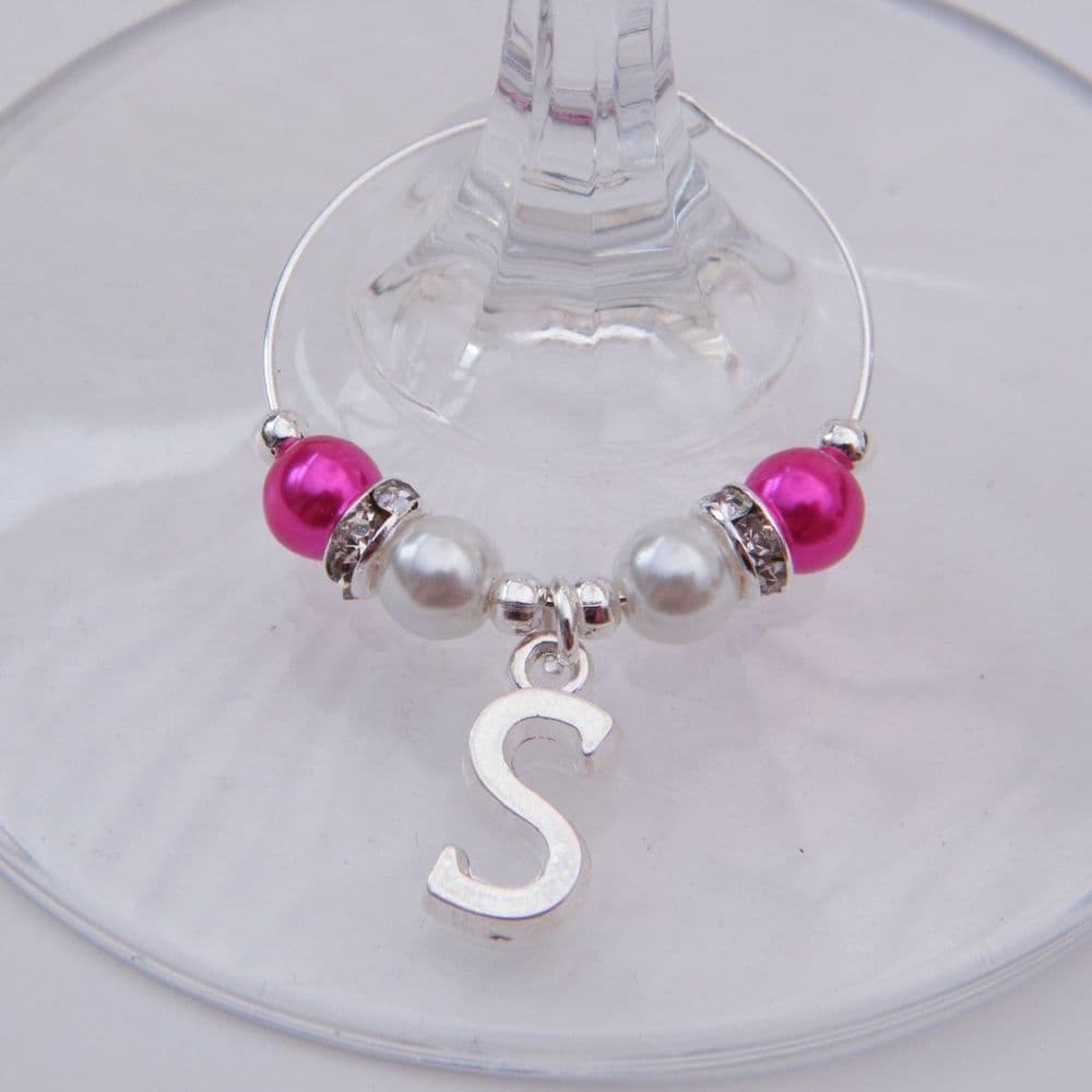 Initial Alphabet Letter Wine Glass Charm - Elegance Style
