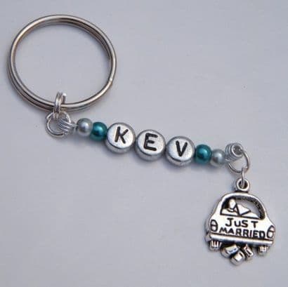 Just Married Personalised Keyring