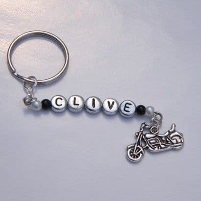 Motorbike Personalised Keyring