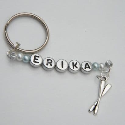 Rowing Oars Personalised Keyring