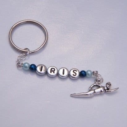 Swimmer Personalised Keyring