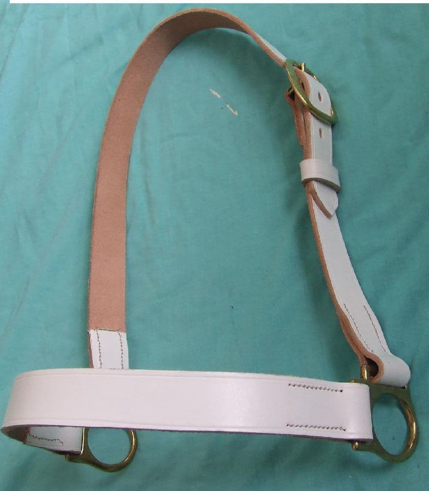 Heavy Horse White Leather Show Halter