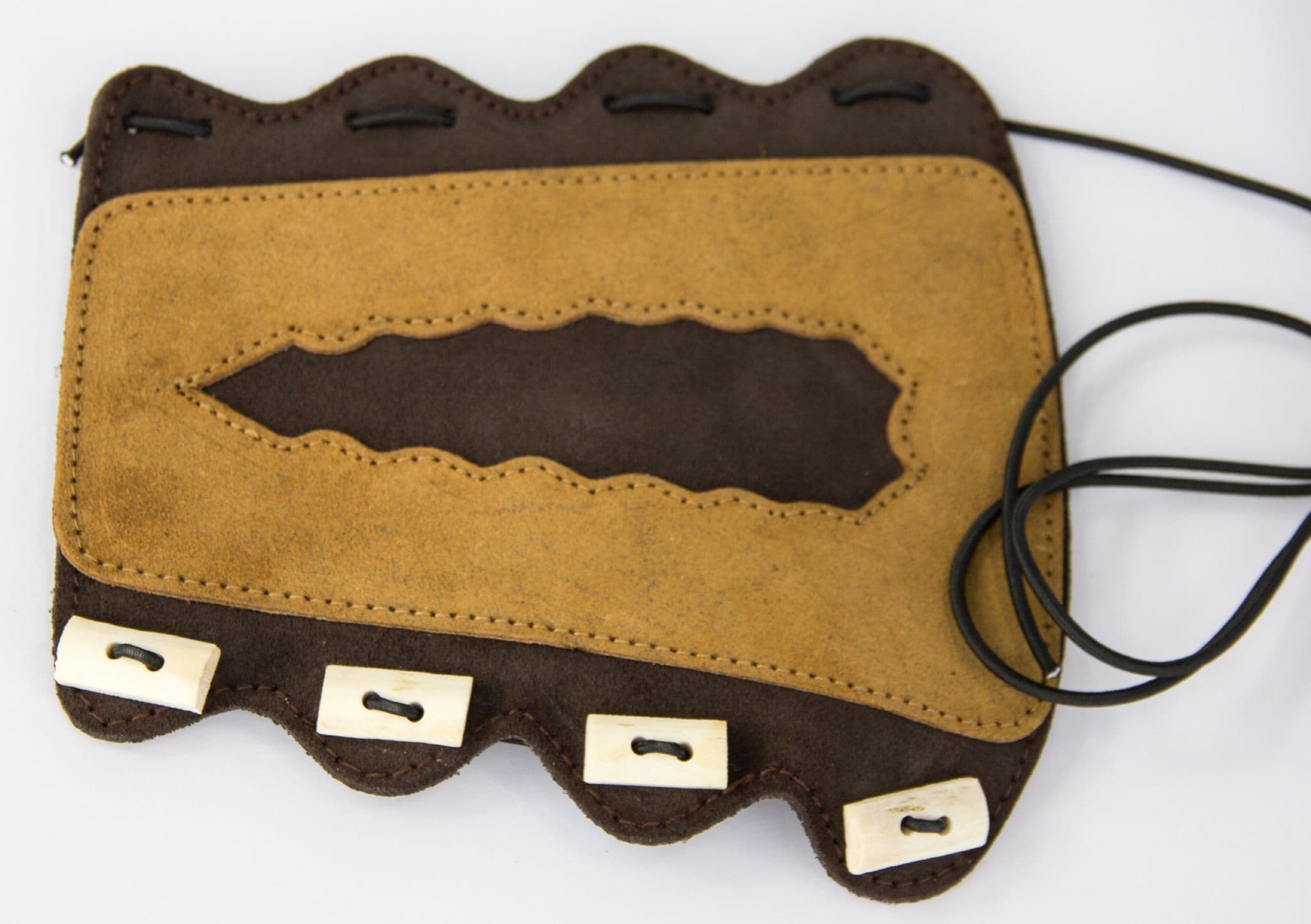BROWN BRACER bone button fastening