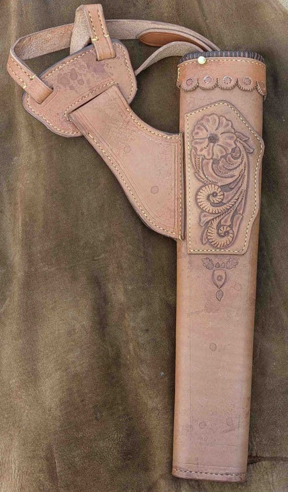 HIP QUIVER SHOULDER TYPE brown leather carved SALE