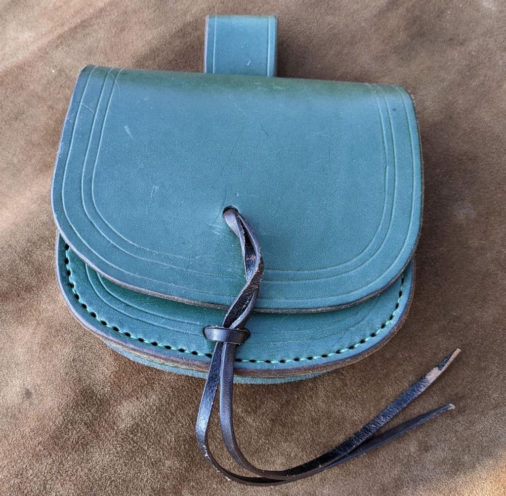 Small Green Leather Pouch