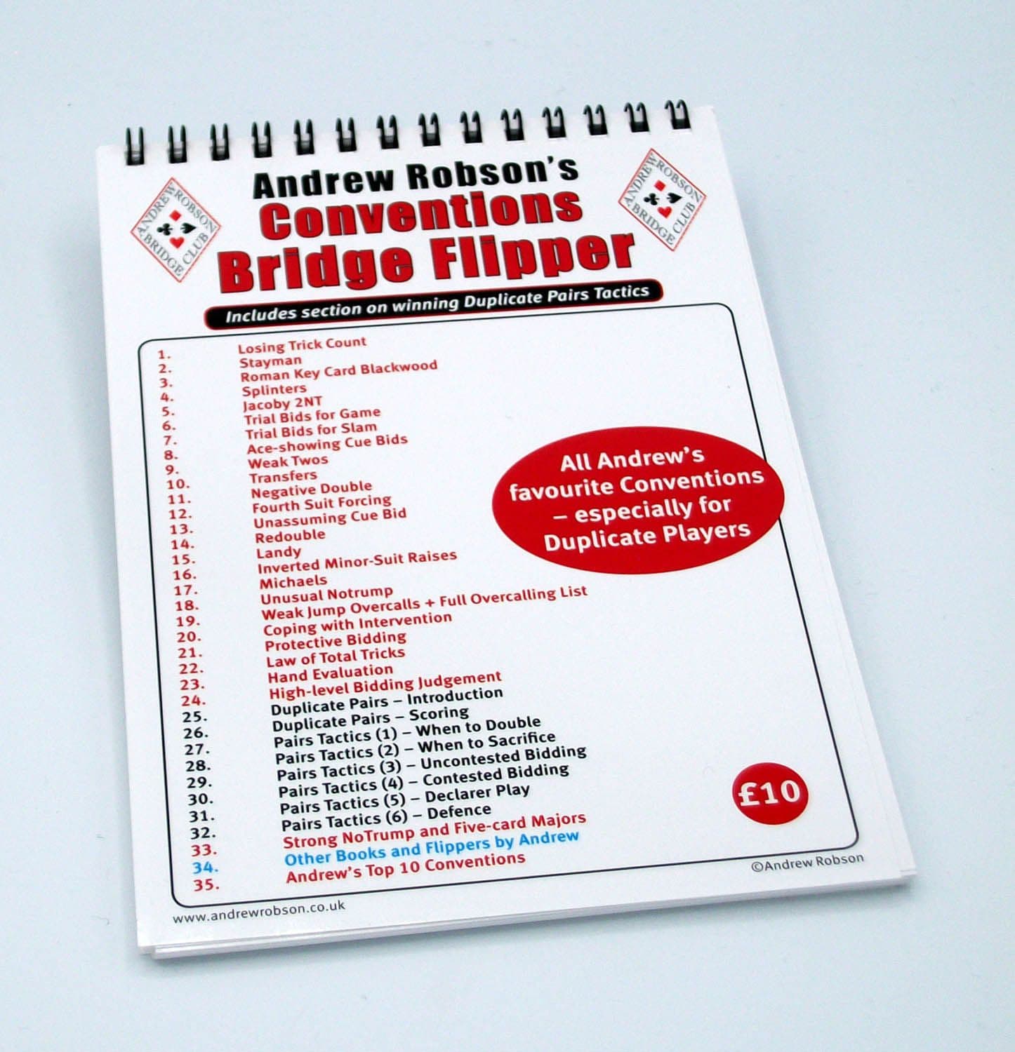 Andrew Robson Bridge Convention Flipper