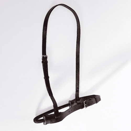 Caveson English Leather Noseband w/black rope Not in stock