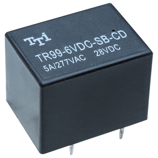 Miniature PCB DPDT Power Relay 6VDC Coil 5A Pack of 1