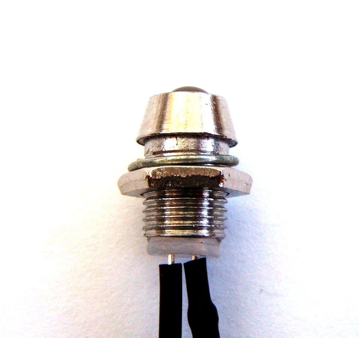 Pre Wired LEDs 5mm Clear with Metal Holder 5V-12V Various Colours