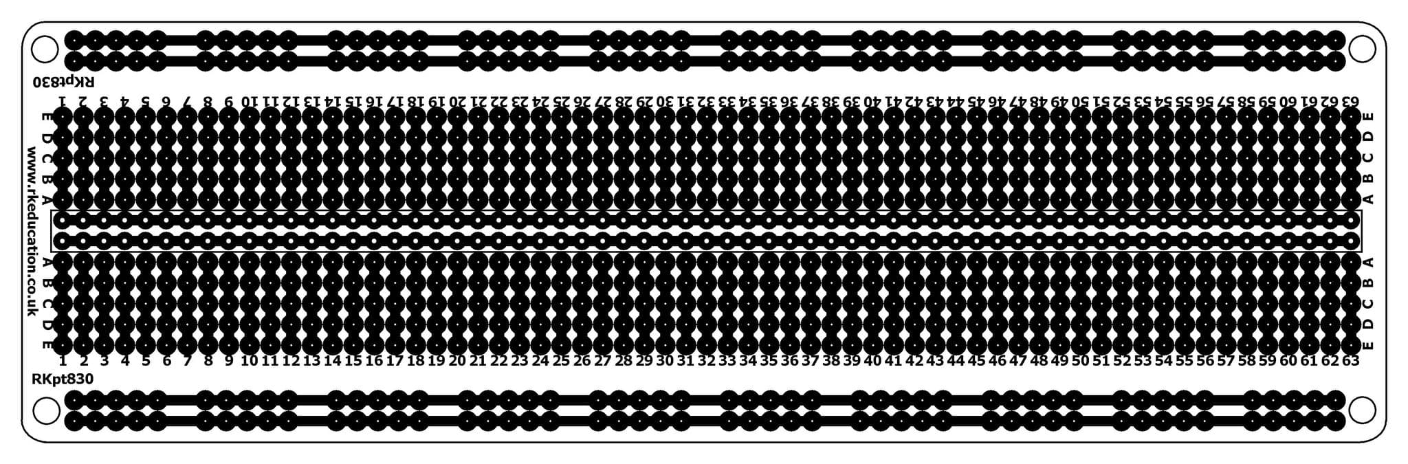 Rk Education PCB Copper Matrix Prototyping Solderable Breadboard