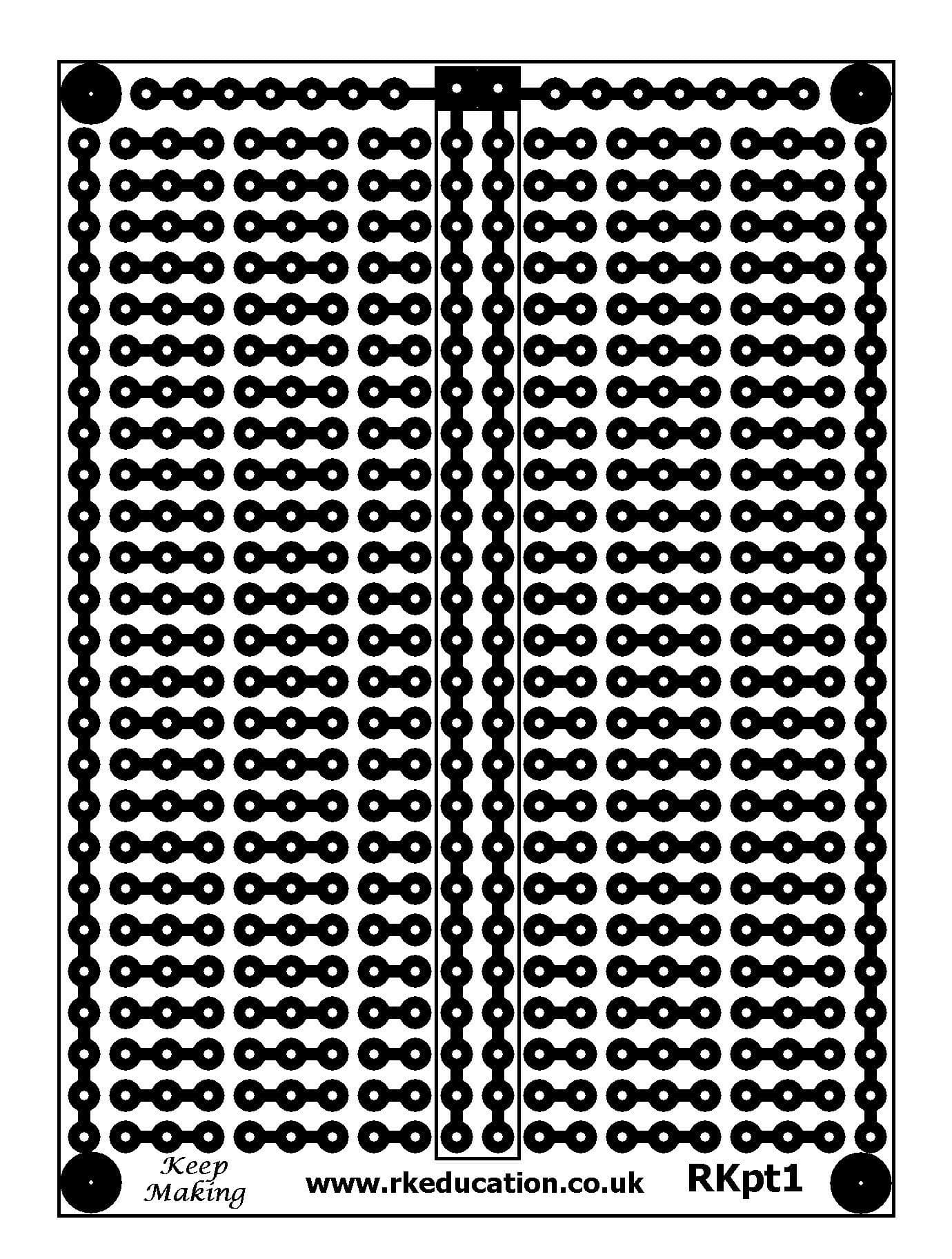 RkEducation 5x7cm PCB Copper Matrix Prototyping Stripboard