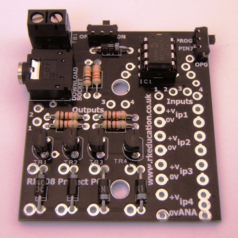 RKP08 Project PCB with 4x BC182L outputs for PIC PICAXE and Genie Self ...