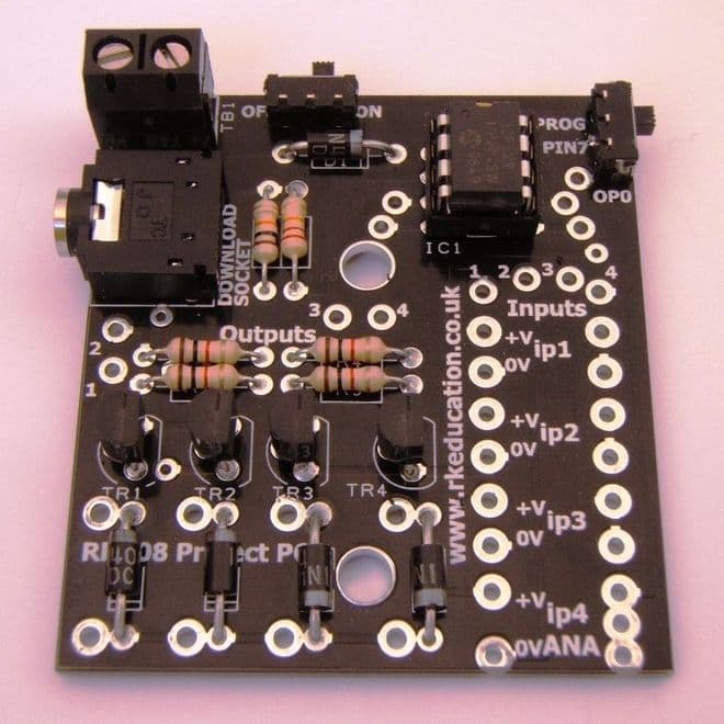 RKP08 Project PCB with 4x BC182L outputs for PIC PICAXE and Genie Self ...