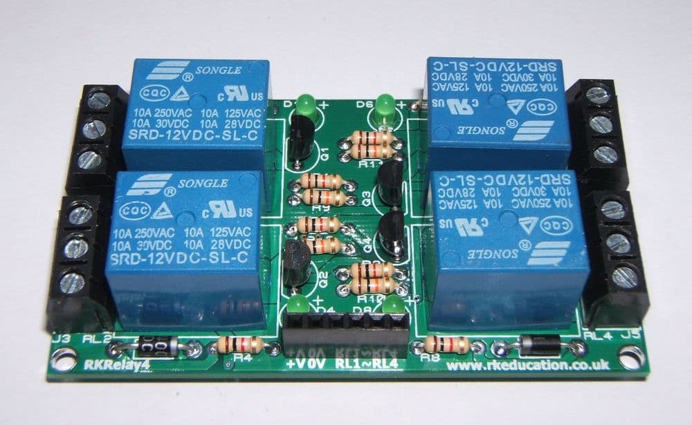 RKRelay4 Relay Module - Great for Atmel Arduino & Raspberry PI - Self ...